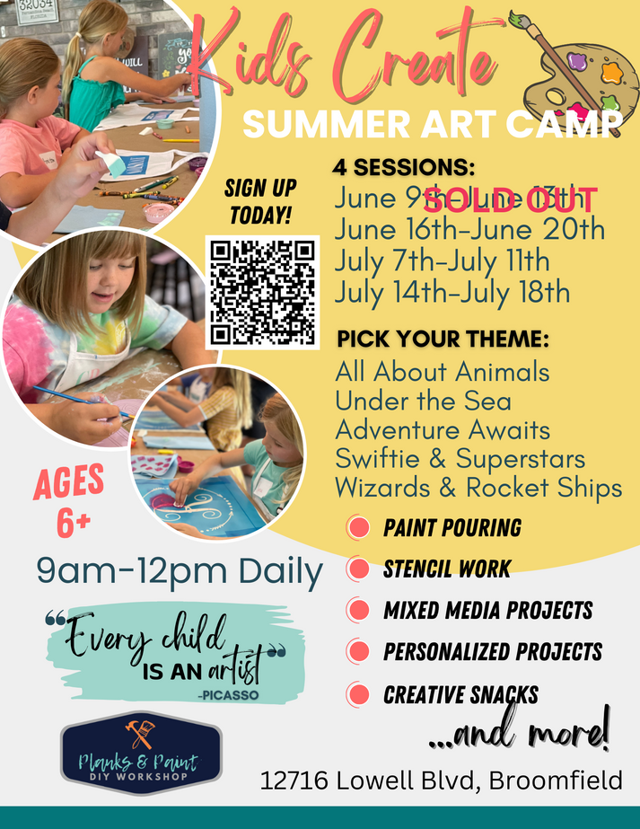 Kid's Create Summer Craft Camp 2025 – Planks and Paint DIY Workshop ...