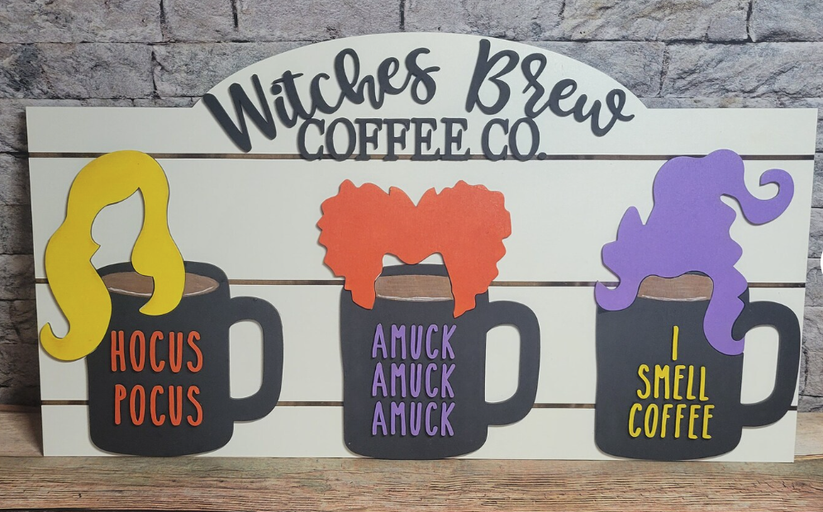 Witches Brew Coffee Co 3D Sign – Planks and Paint DIY Workshop & Boutique