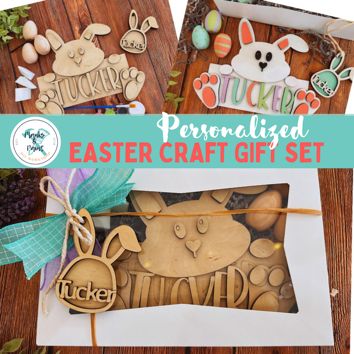 Personalized Easter Bunny Craft Kit – Planks and Paint DIY Workshop ...