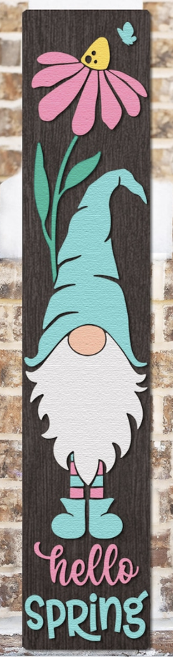Hello Spring Gnome Porch Leaner – Planks and Paint DIY Workshop & Boutique